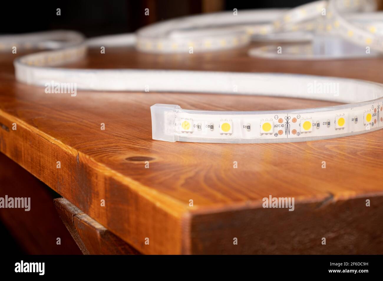 installation of diode lighting, tape for decorative lighting Stock ...