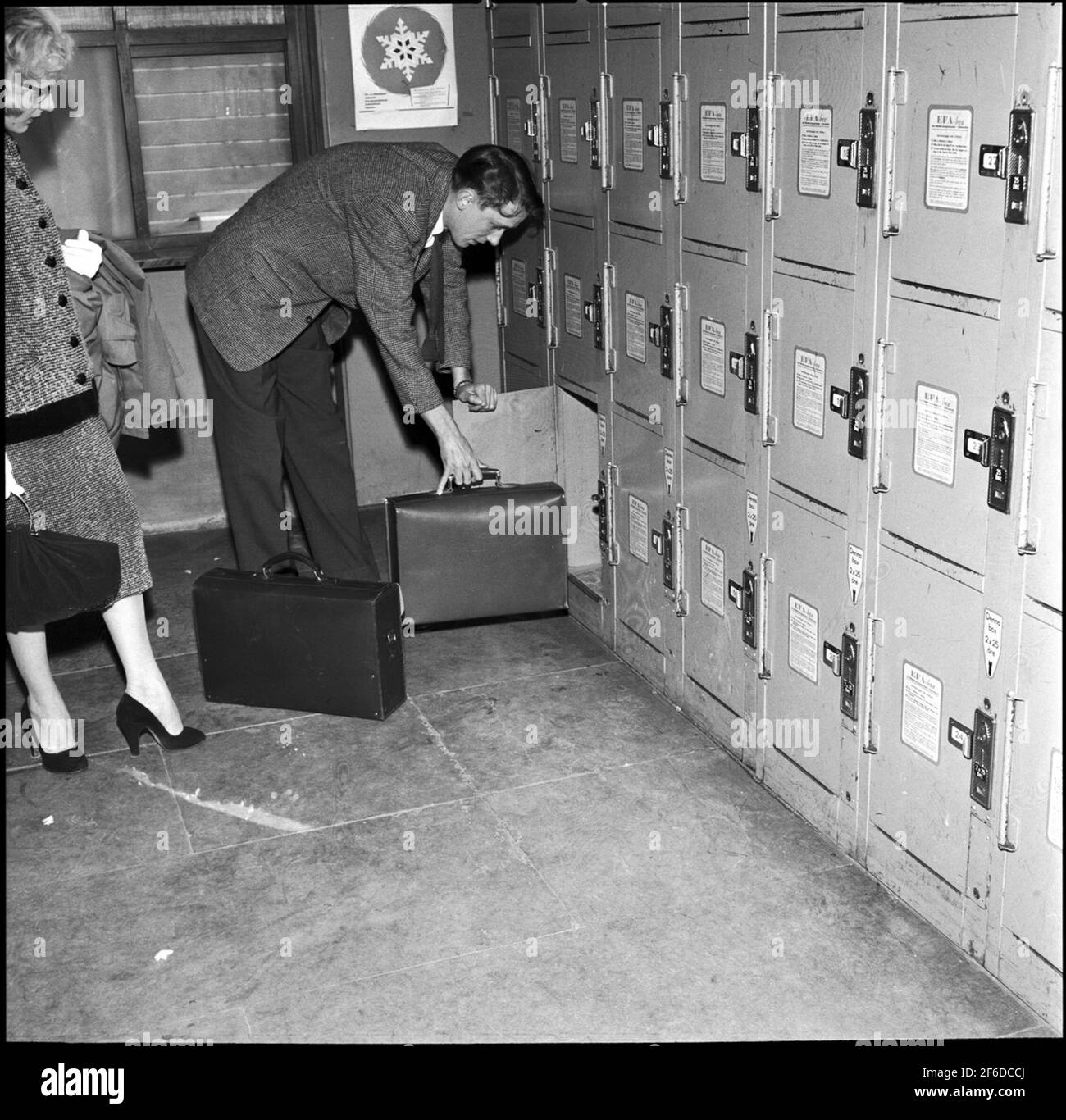 Storage boxes at central station Stock Photo - Alamy