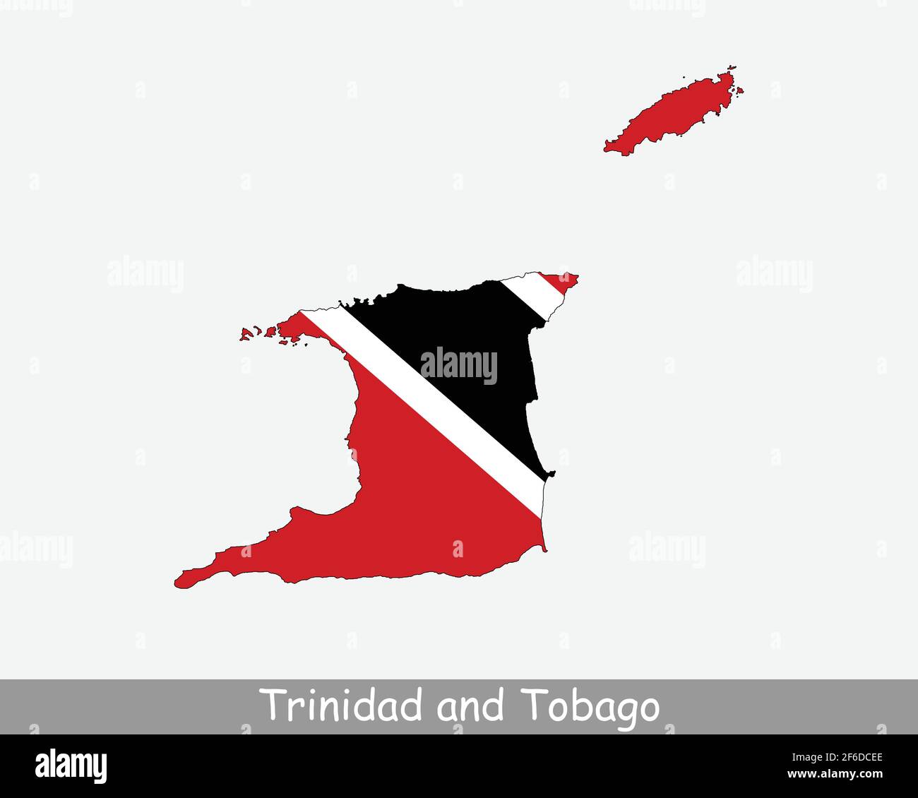 Trinidad and Tobago Flag Map. Map of the Republic of Trinidad and Tobago with national flag ...
