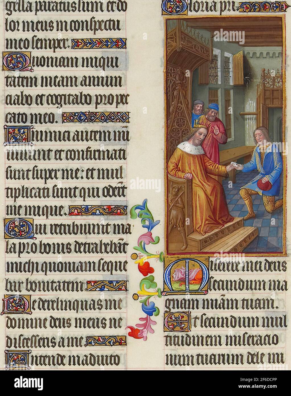 Limbourg brothers - David Entrusts Letter Uriah Stock Photo - Alamy