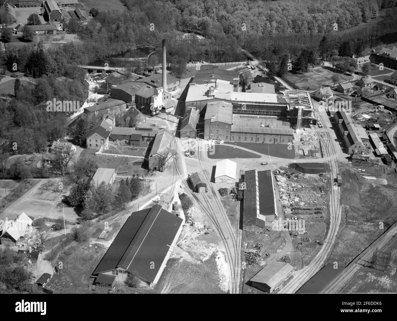Aerial view of fine paper mill Stock Photo - Alamy