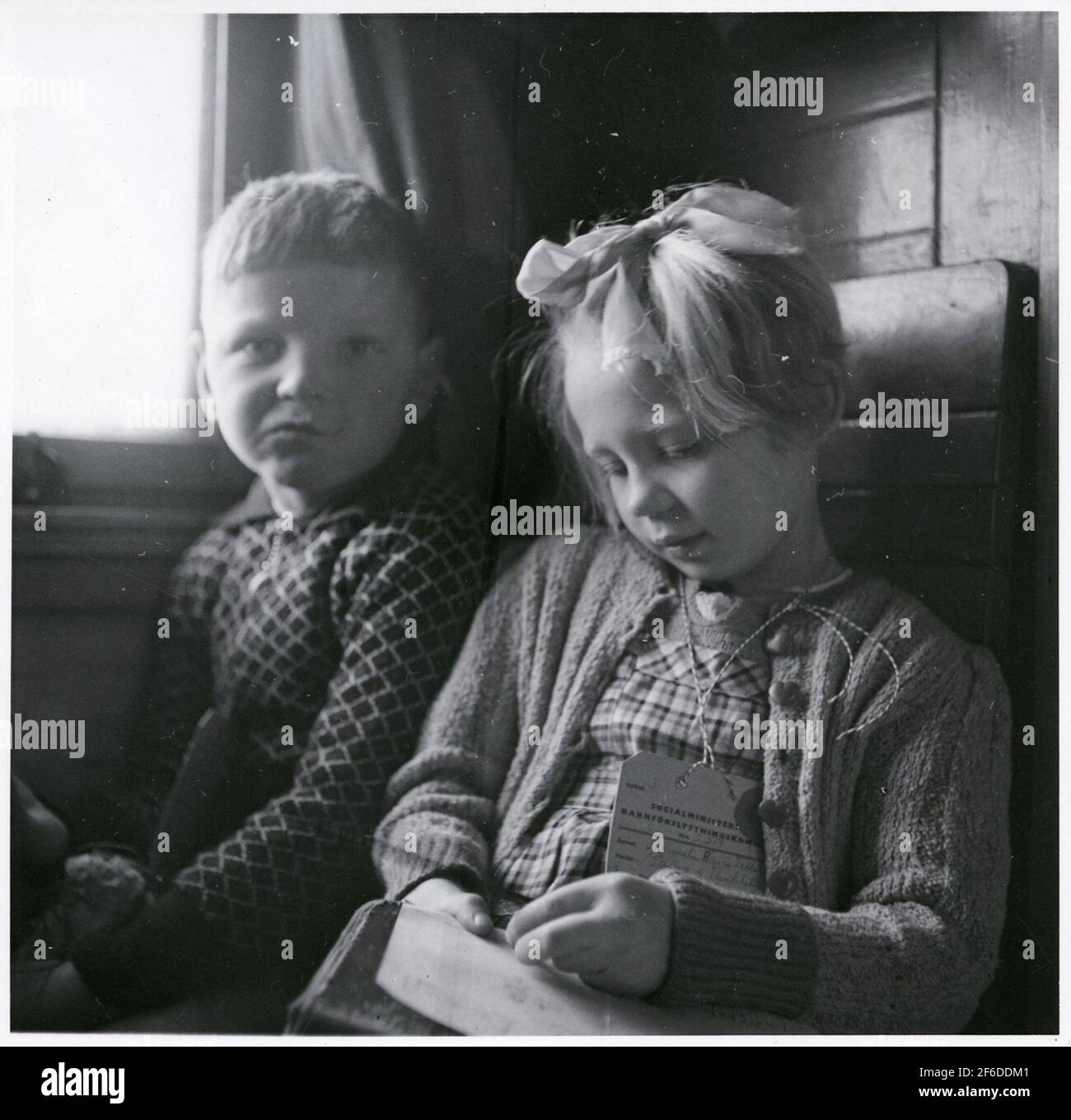 On board children's evacuation train from Finland, March 1944 Stock ...