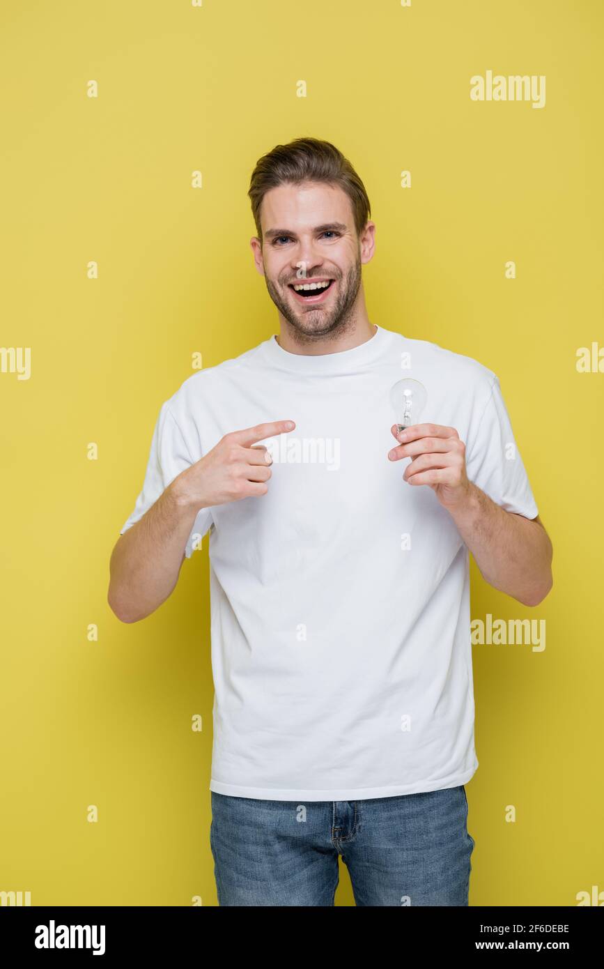Man bulb excited hi-res stock photography and images - Alamy