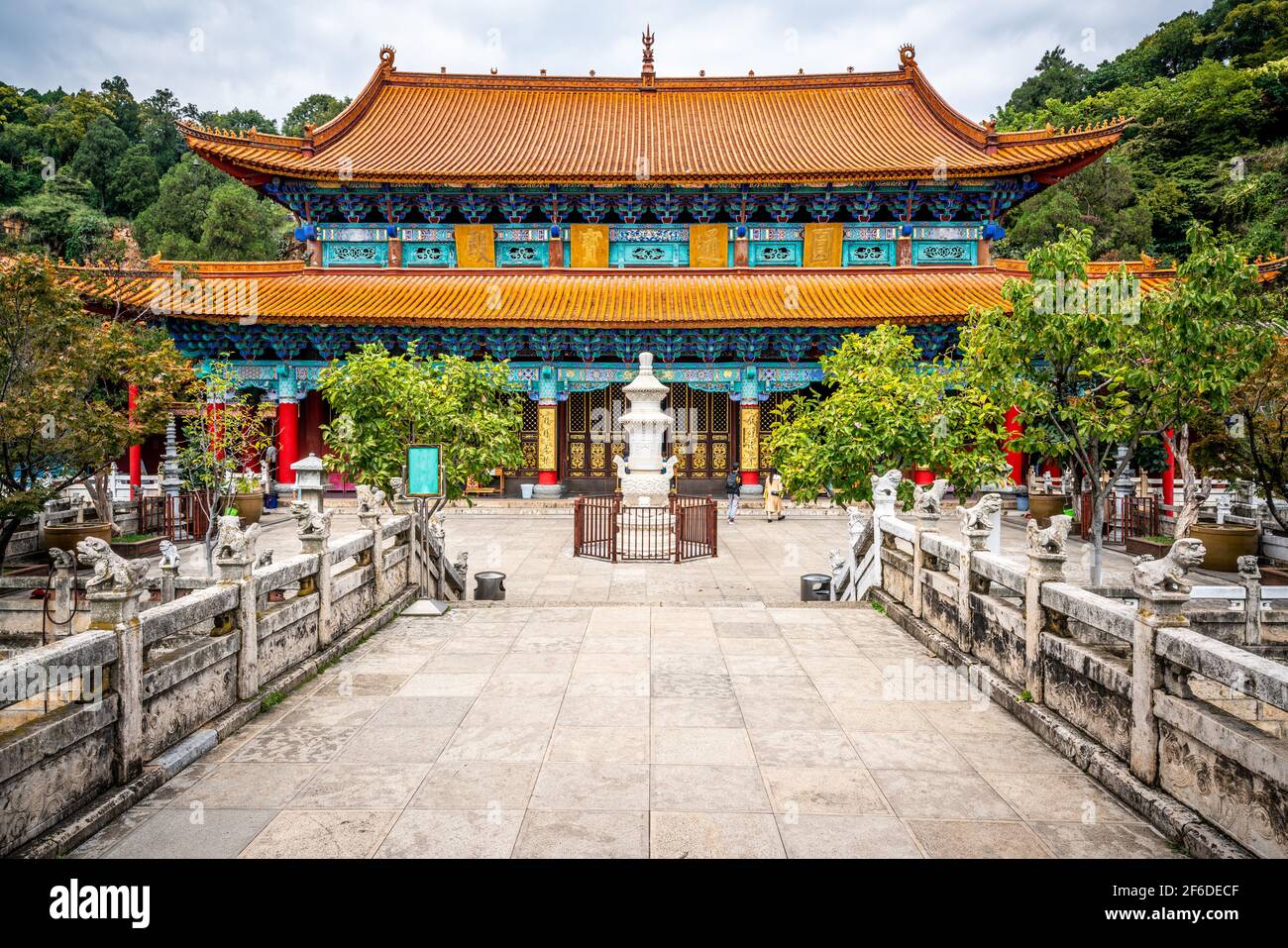 Kunming China , 11 October 2020 : Yuantong Buddhist temple view with ...