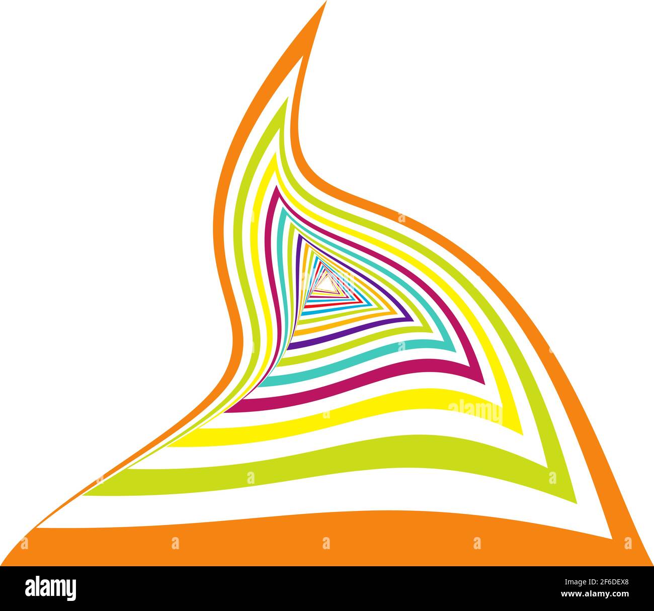 Abstract geometric shape, design element with rotation, swirl, twirl ...