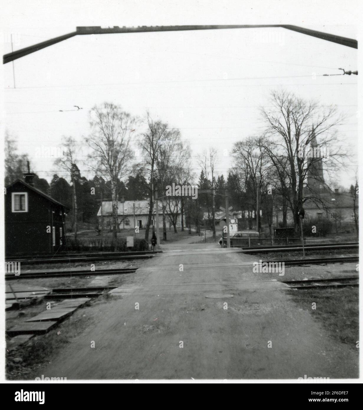 Railway transition at Boxholm Station Stock Photo - Alamy