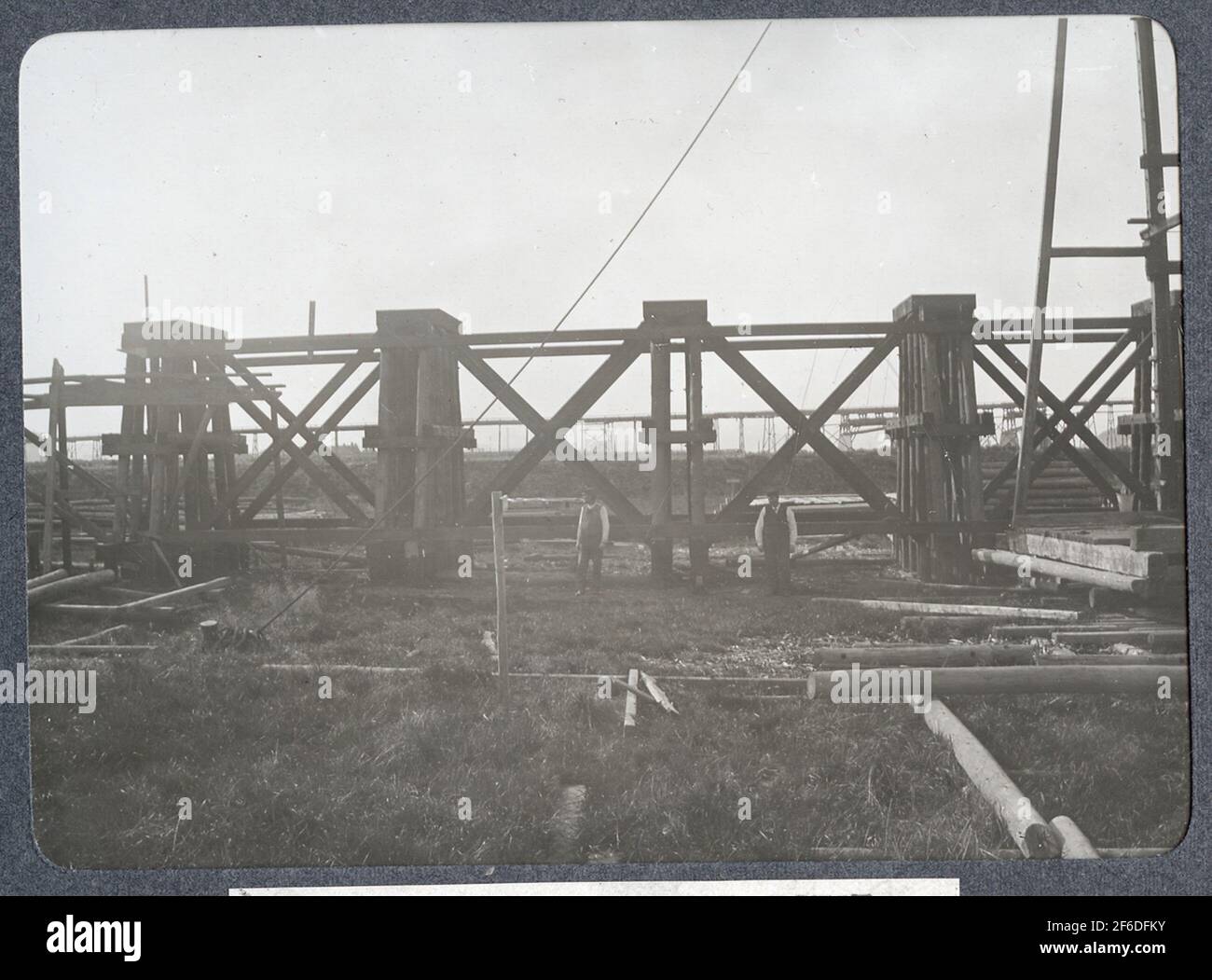 Albums with photographs from the Bohusbanan.Provisory viaduct.Bocks for ...