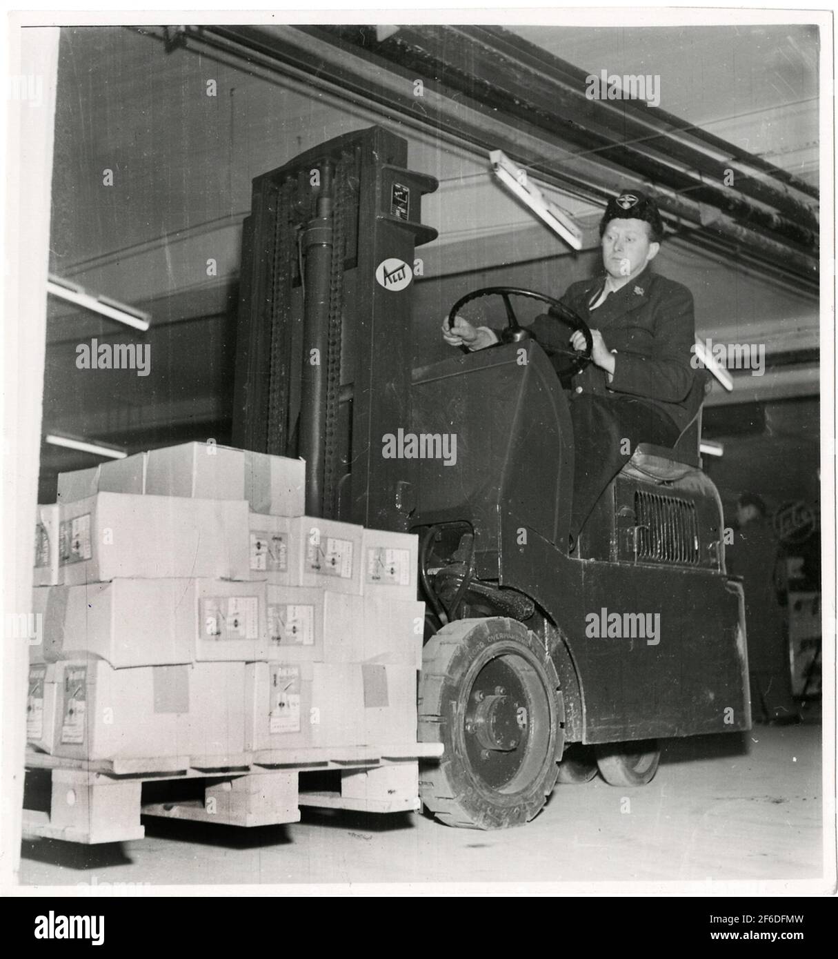 Goods handling with forklift Stock Photo - Alamy