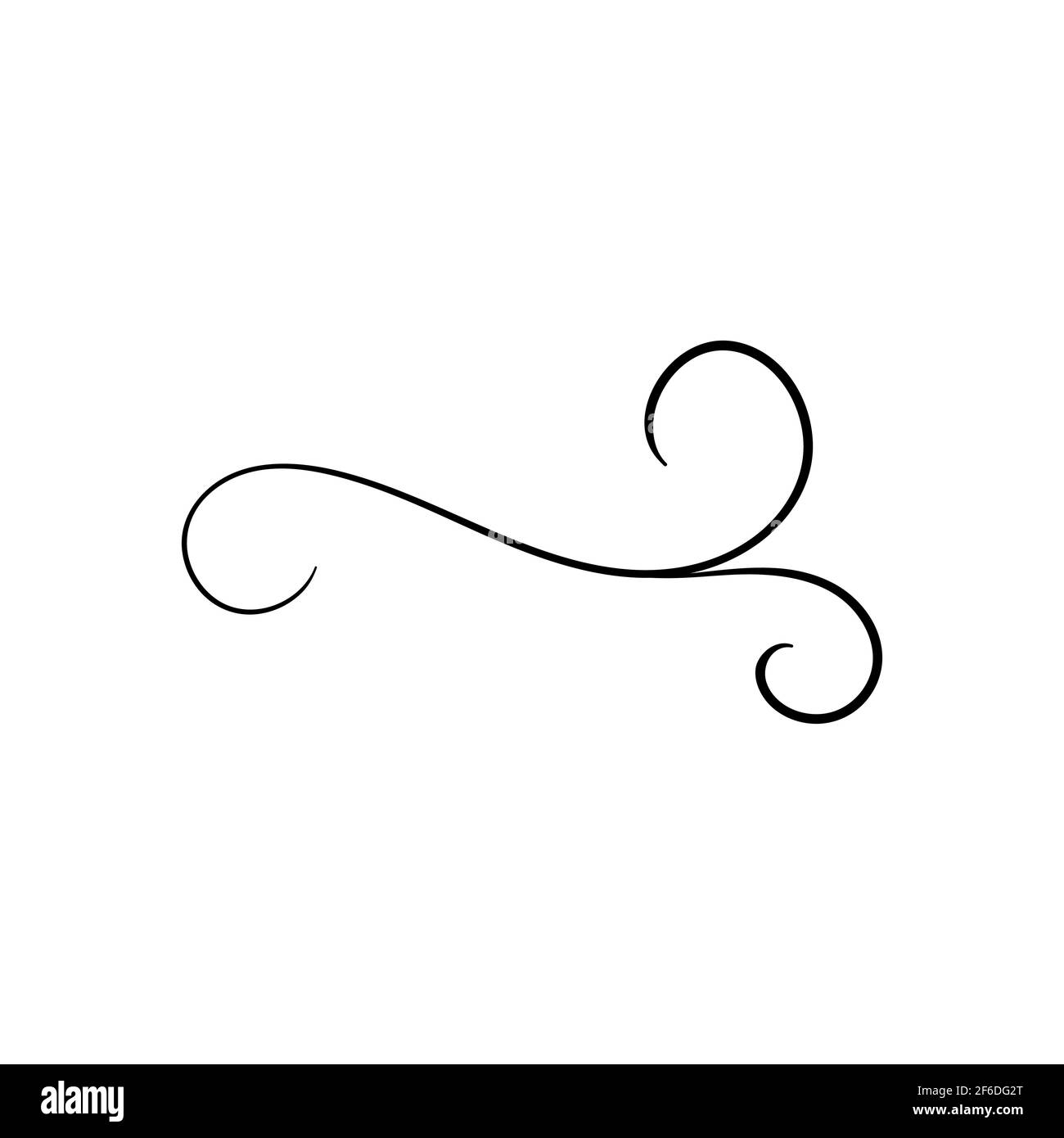 Swirl ornament stroke hand drawn. Ornamental curls with pen, swirls ...