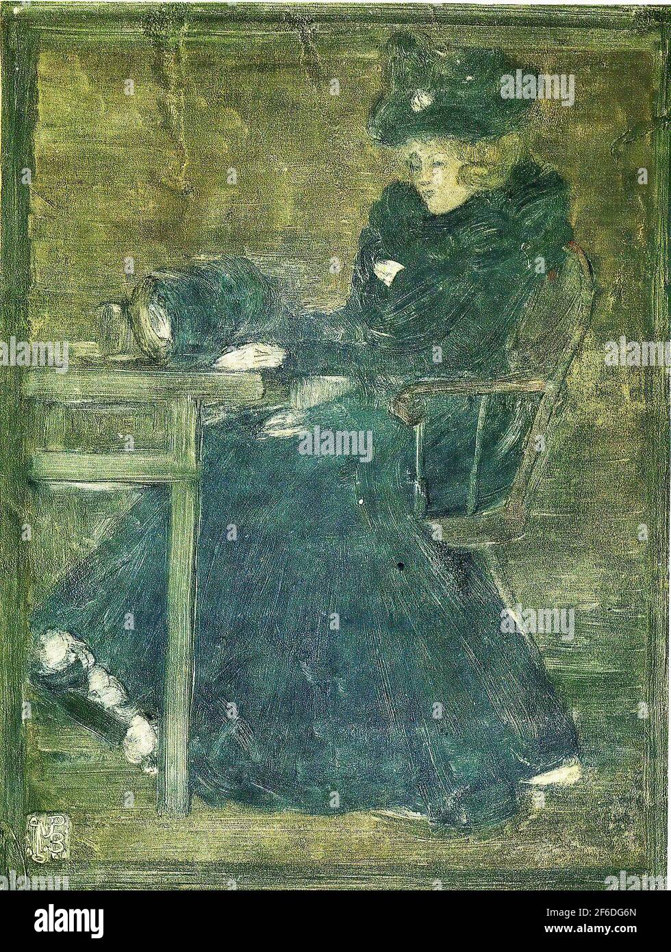 Maurice Prendergast - Seated Woman Blue Also Known as Cafe C 1902 Stock ...