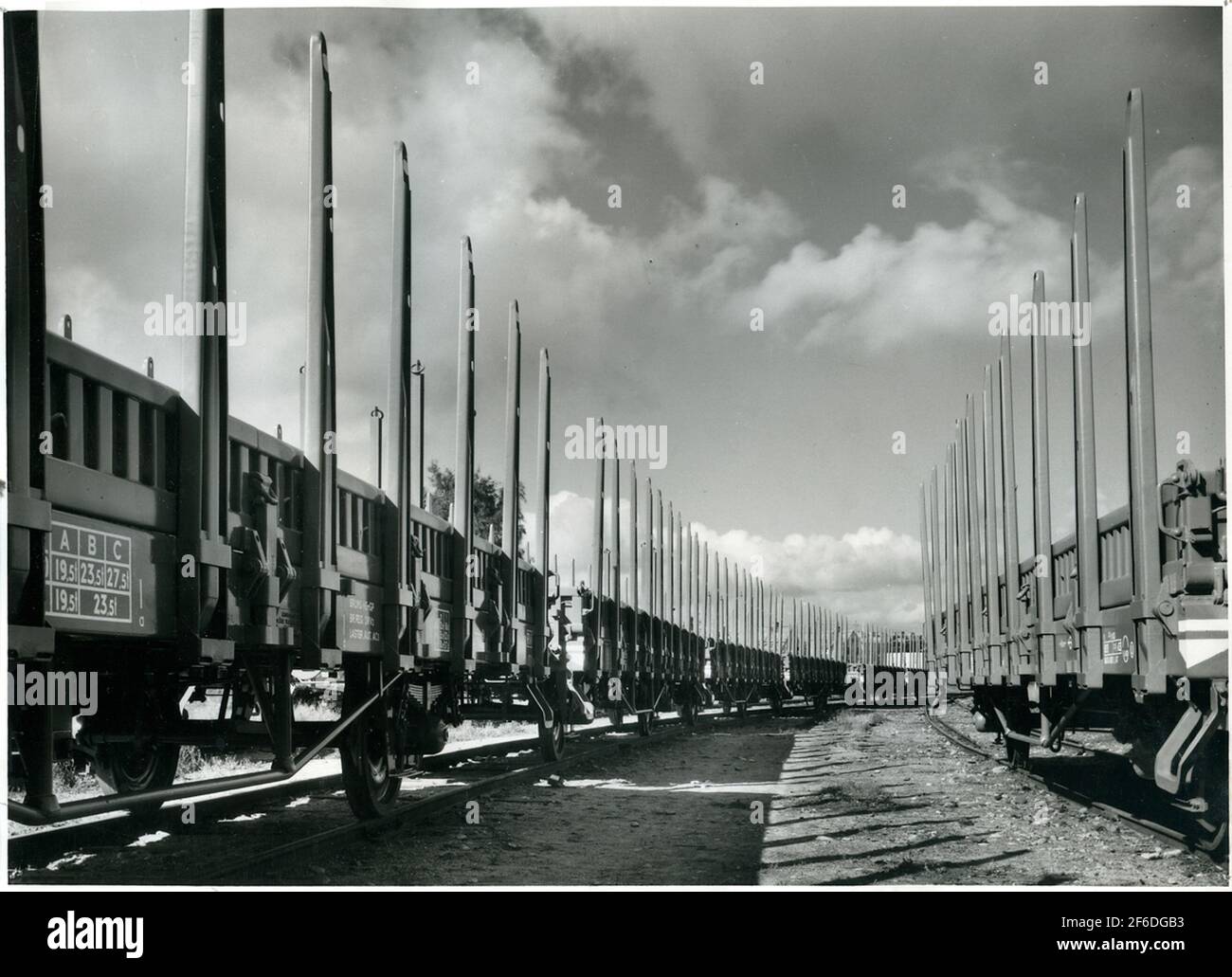 Freight wagons at AB Gävle Carriage workshop AGV in the 1950s Stock ...