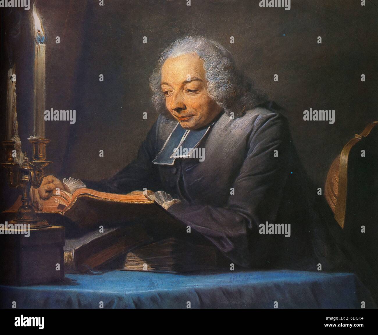 Maurice Quentin de La Tour - Abbe Jean Jacques Huber 1742 Stock Photo ...