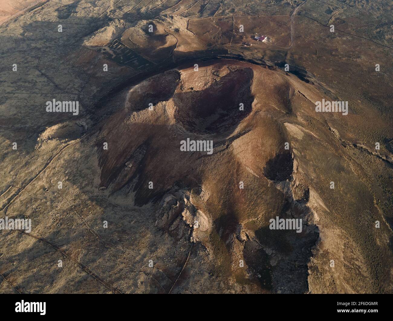 Triple crater volcano. Volcán de la Arena, Fuerteventura, Canary ...