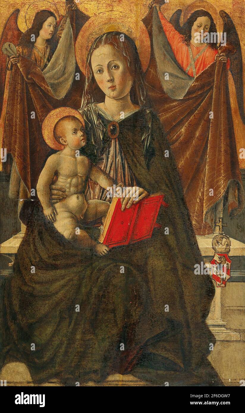 Vintage medieval or similar period Christian religious artwork painting ...