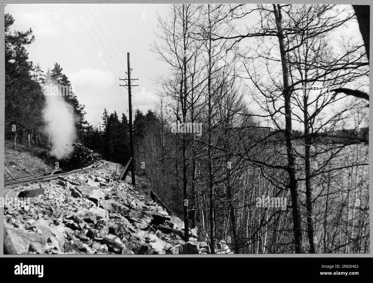 Blasting work on the line between Hjorted and Totebo Stock Photo - Alamy
