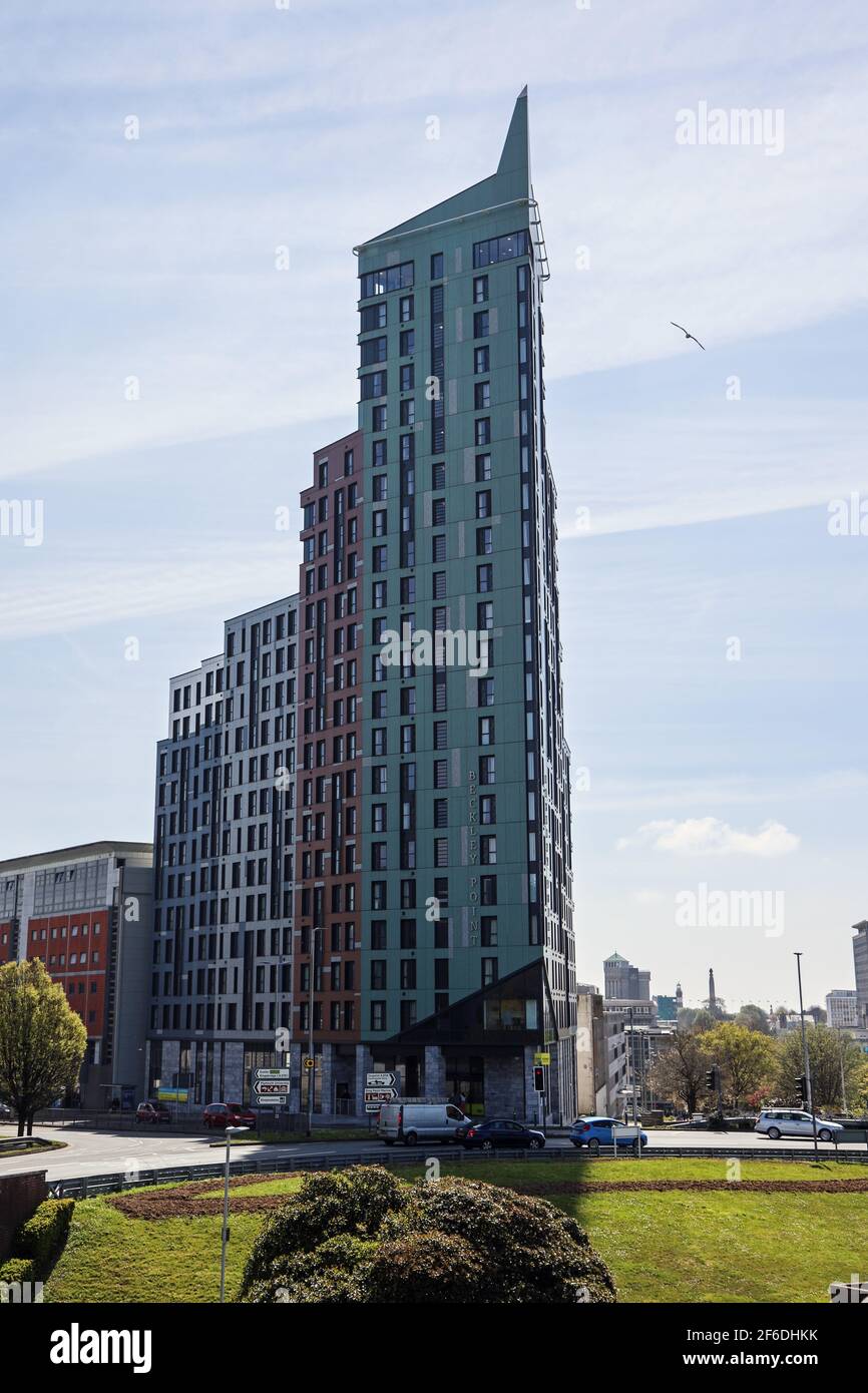 Beckley Point student high rise towers above trees on Plymouth’s Armada ...