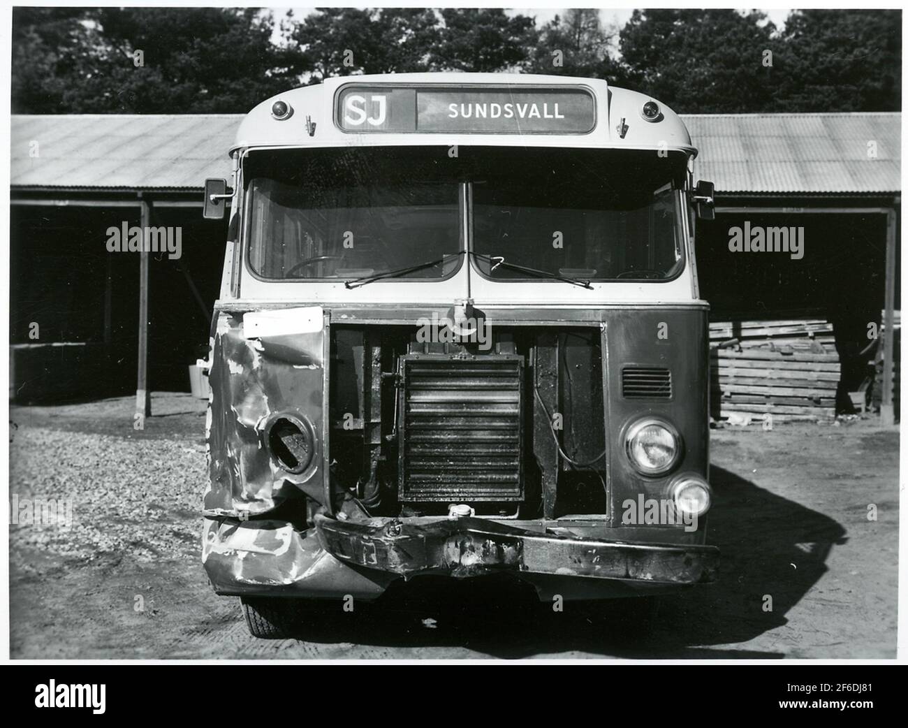 Scania-Vabis B62 bus is waiting for repair at the Swedish ...