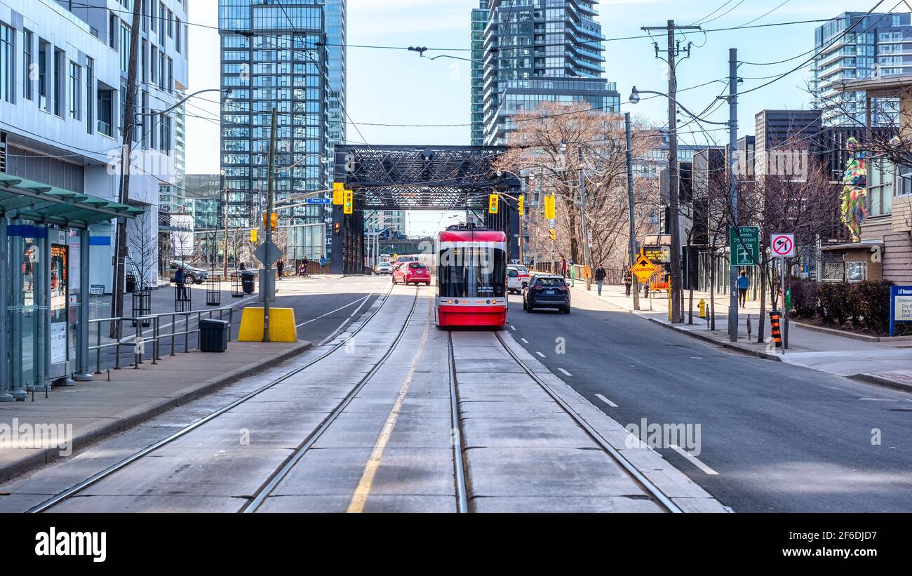 Bombardier Tramway or Streetcar, Toronto, Canada Stock Photo - Alamy