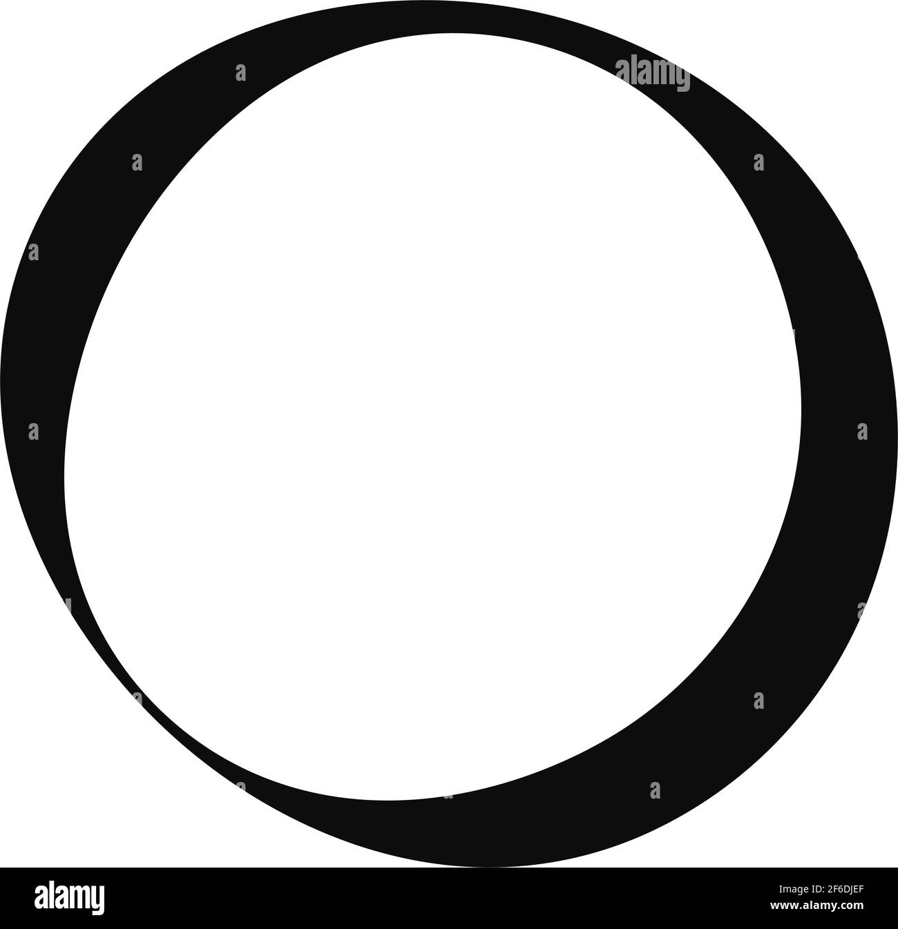 Circle contour isolated on white. Simple circlet, ring design element ...