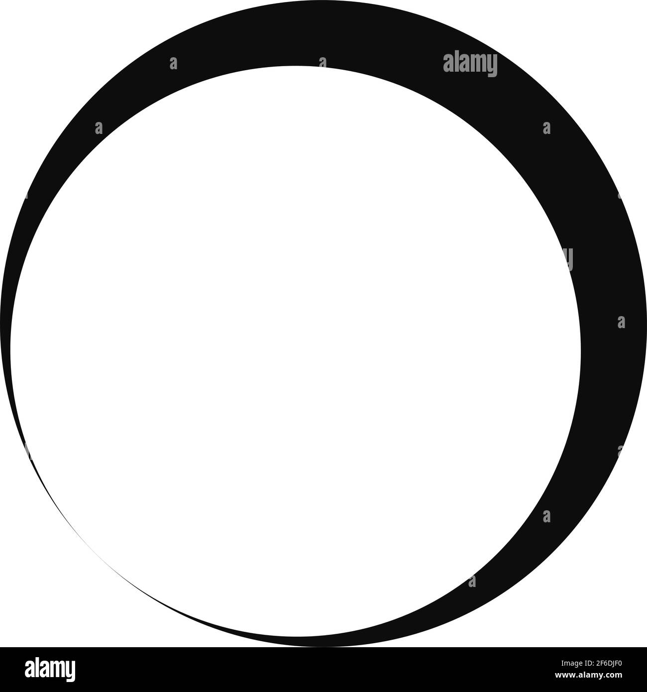 Circle contour isolated on white. Simple circlet, ring design element ...