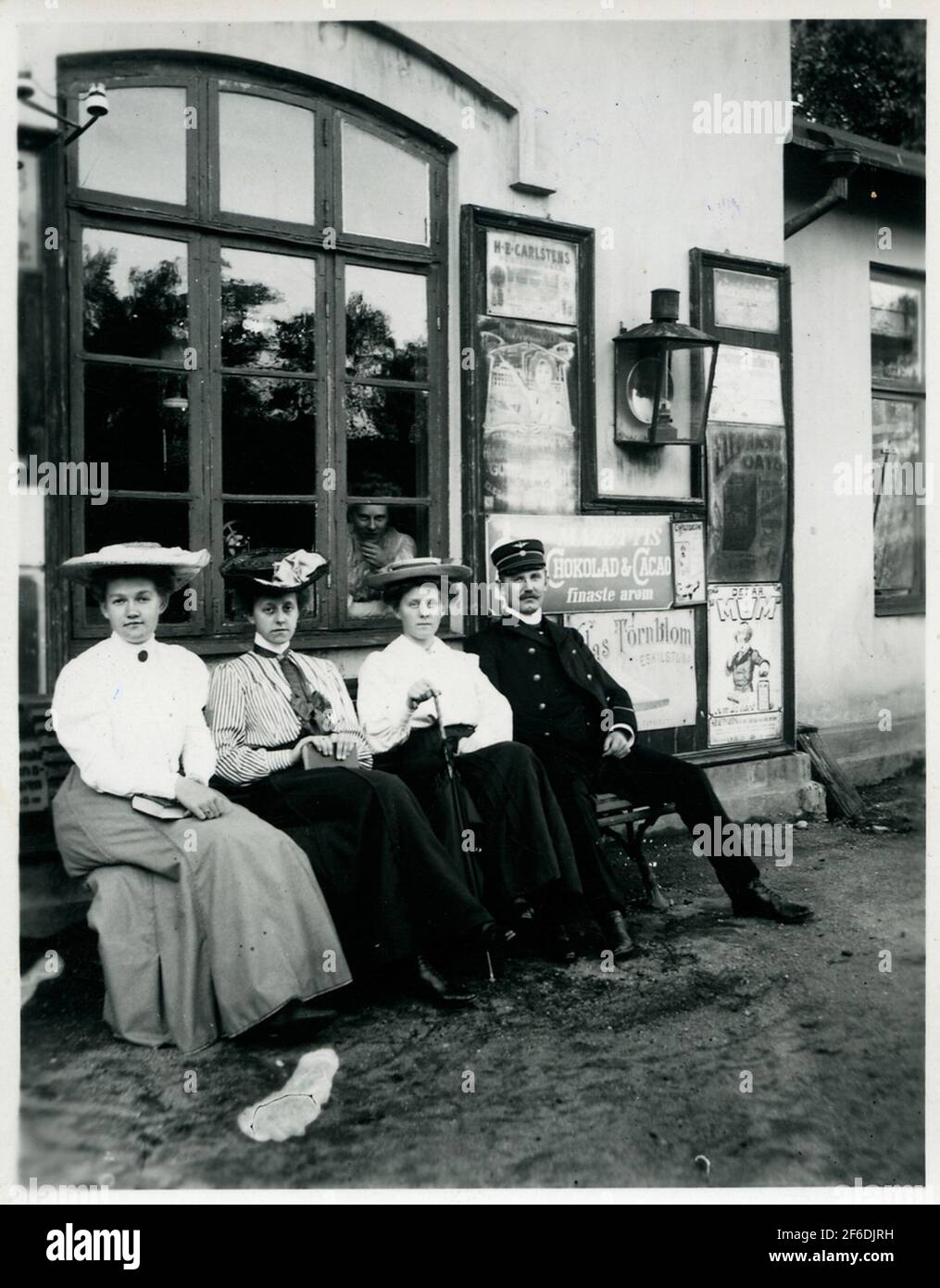 From left Miss Johansson, Ida Karlsson, Eva Karlsson station inspector ...