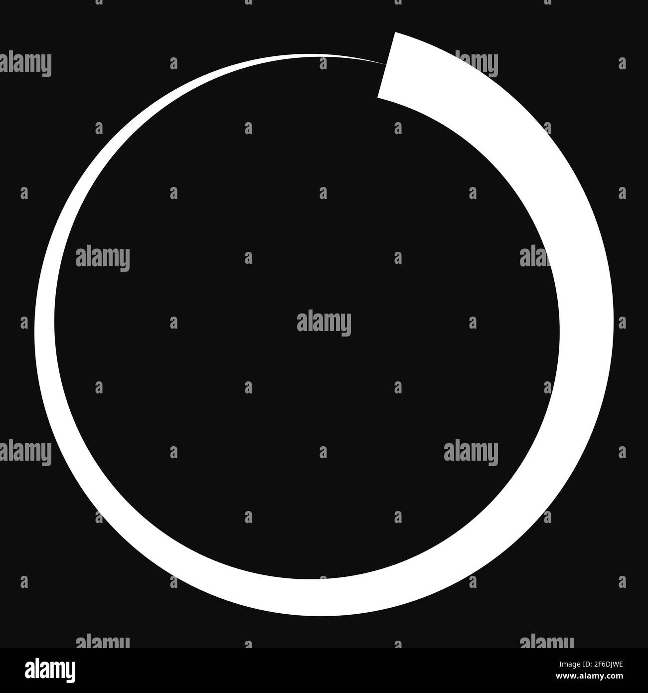 Irregular circle contour on black. Simple circlet, ring design element ...