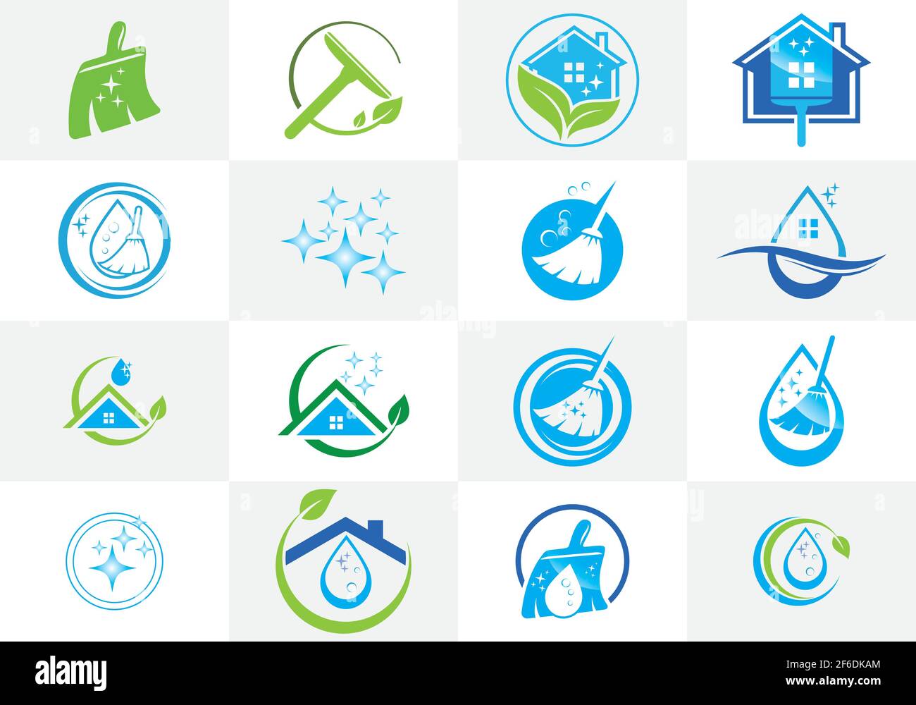 Cleaning Service Business logo design. Vector Icon Set Stock Vector ...