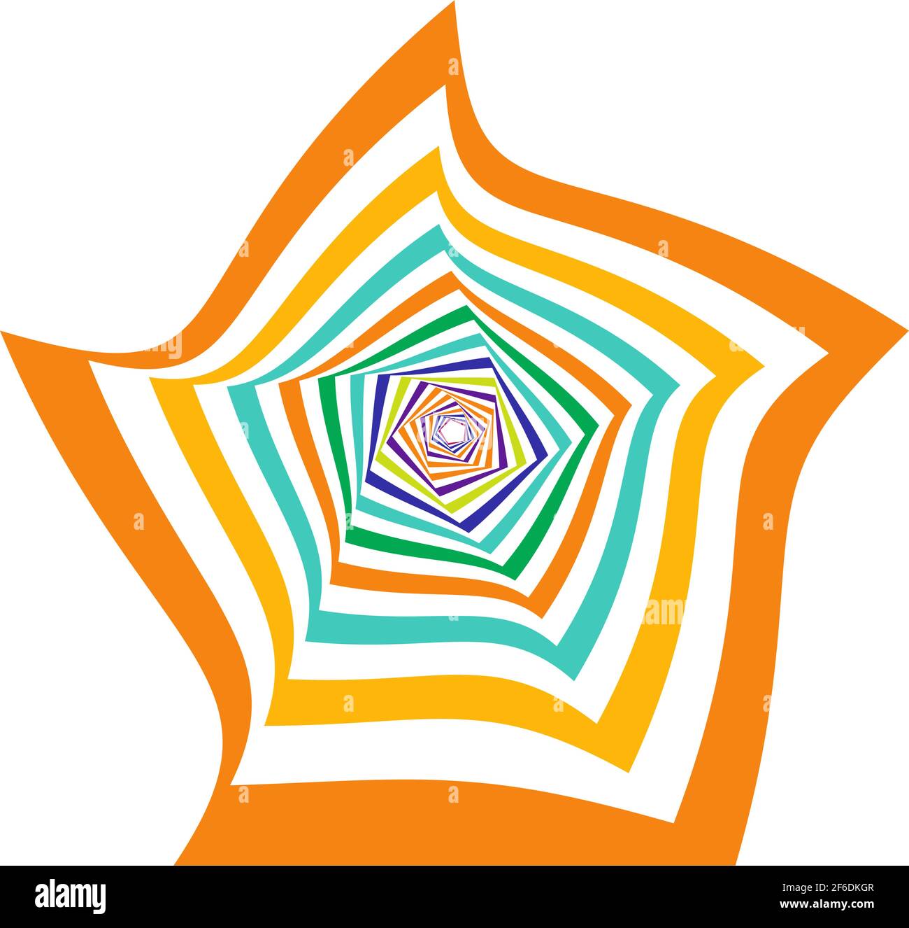 Abstract geometric shape, design element with rotation, swirl, twirl ...