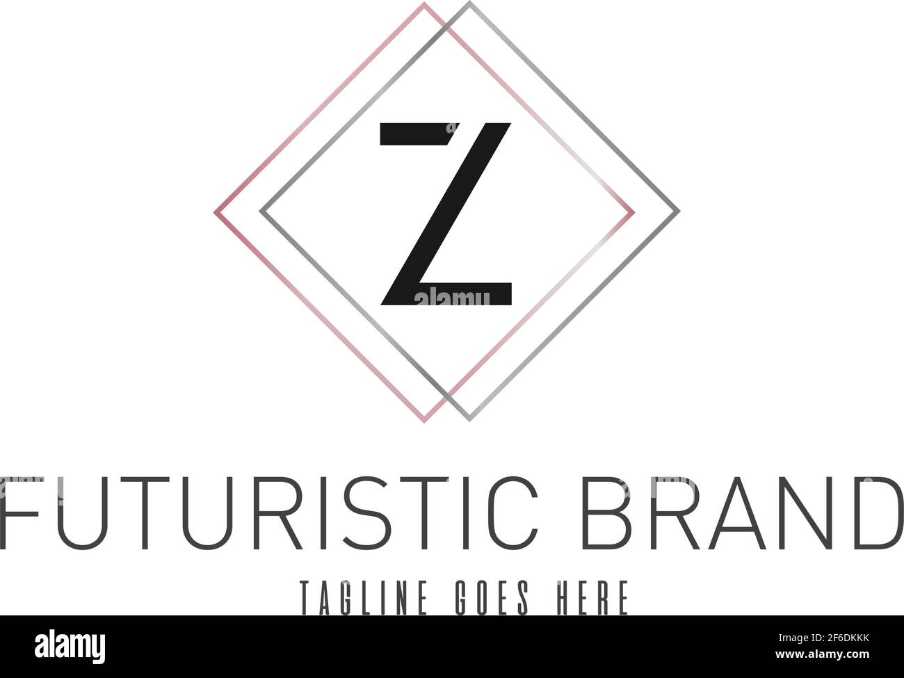 Modern Elegant Silver Rose Gold Geometric Letter Z Logo Vector Template ...
