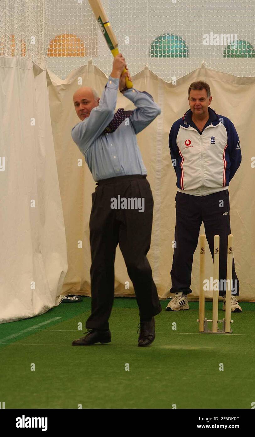 IAIN DUNCAN SMITH PLAYS CRICKET AT THE NATIONAL CRICKET ACADAMY ON A ...