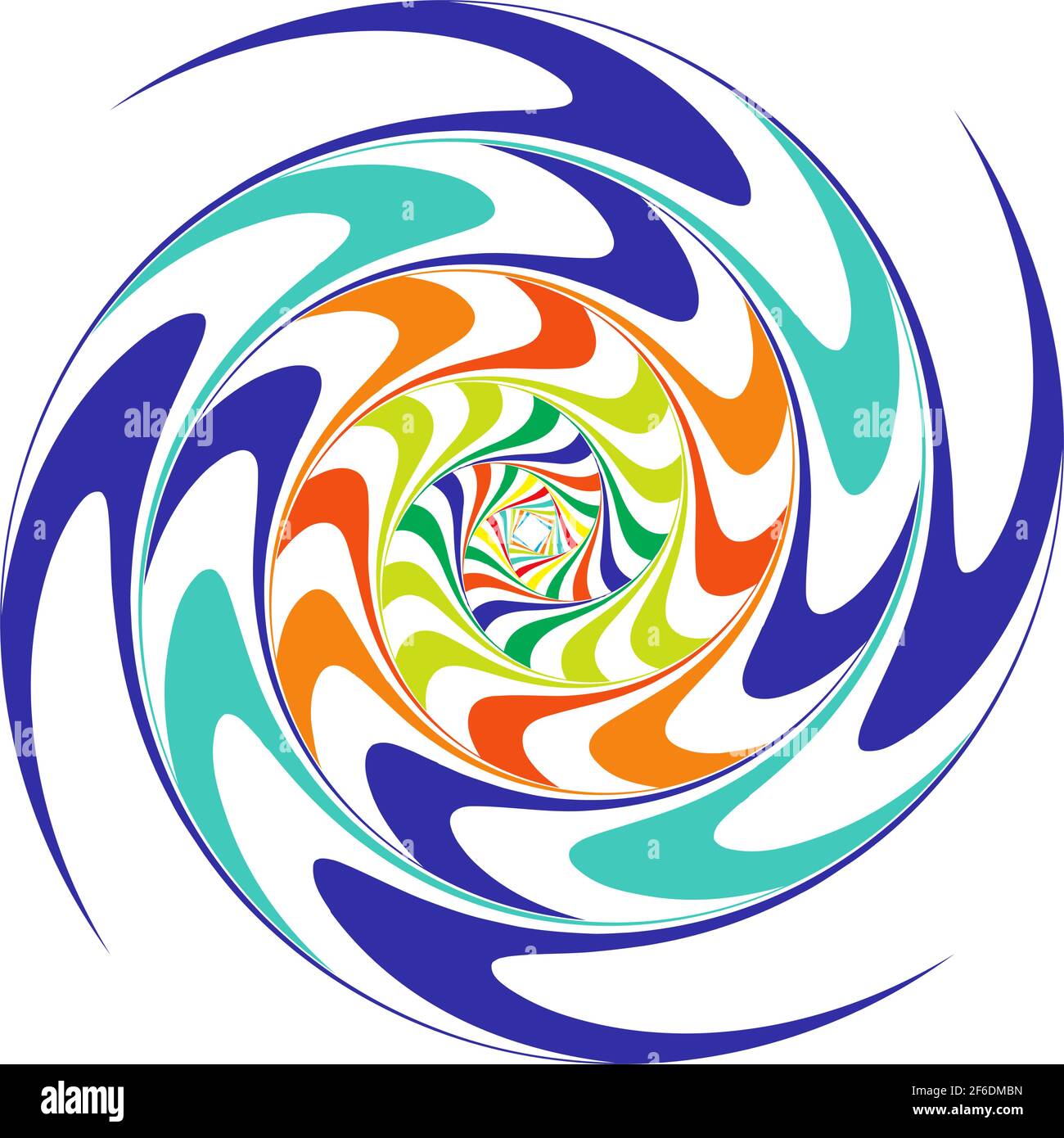 Abstract geometric shape, design element with rotation, swirl, twirl ...