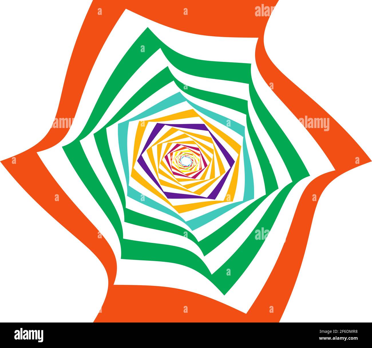 Abstract geometric shape, design element with rotation, swirl, twirl ...