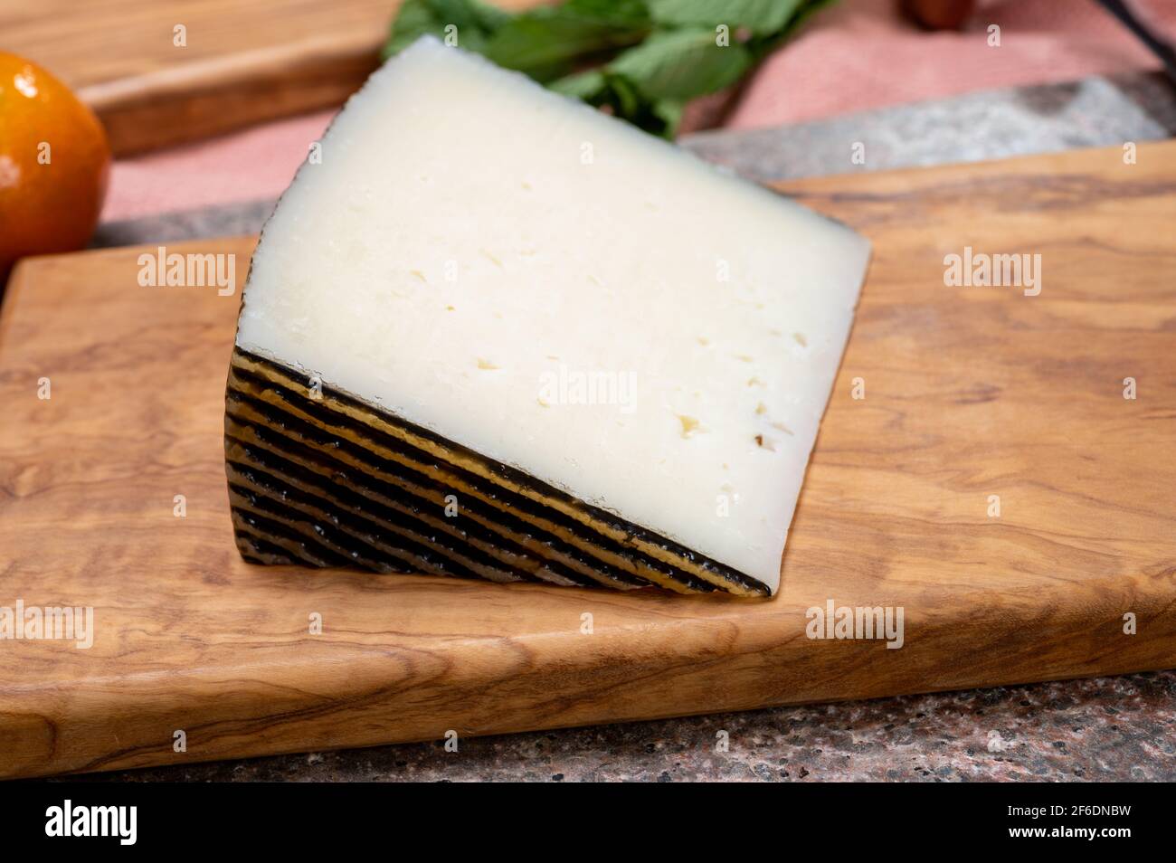 Cheese collection, piece of hard Spanish iberico cheese close up Stock ...