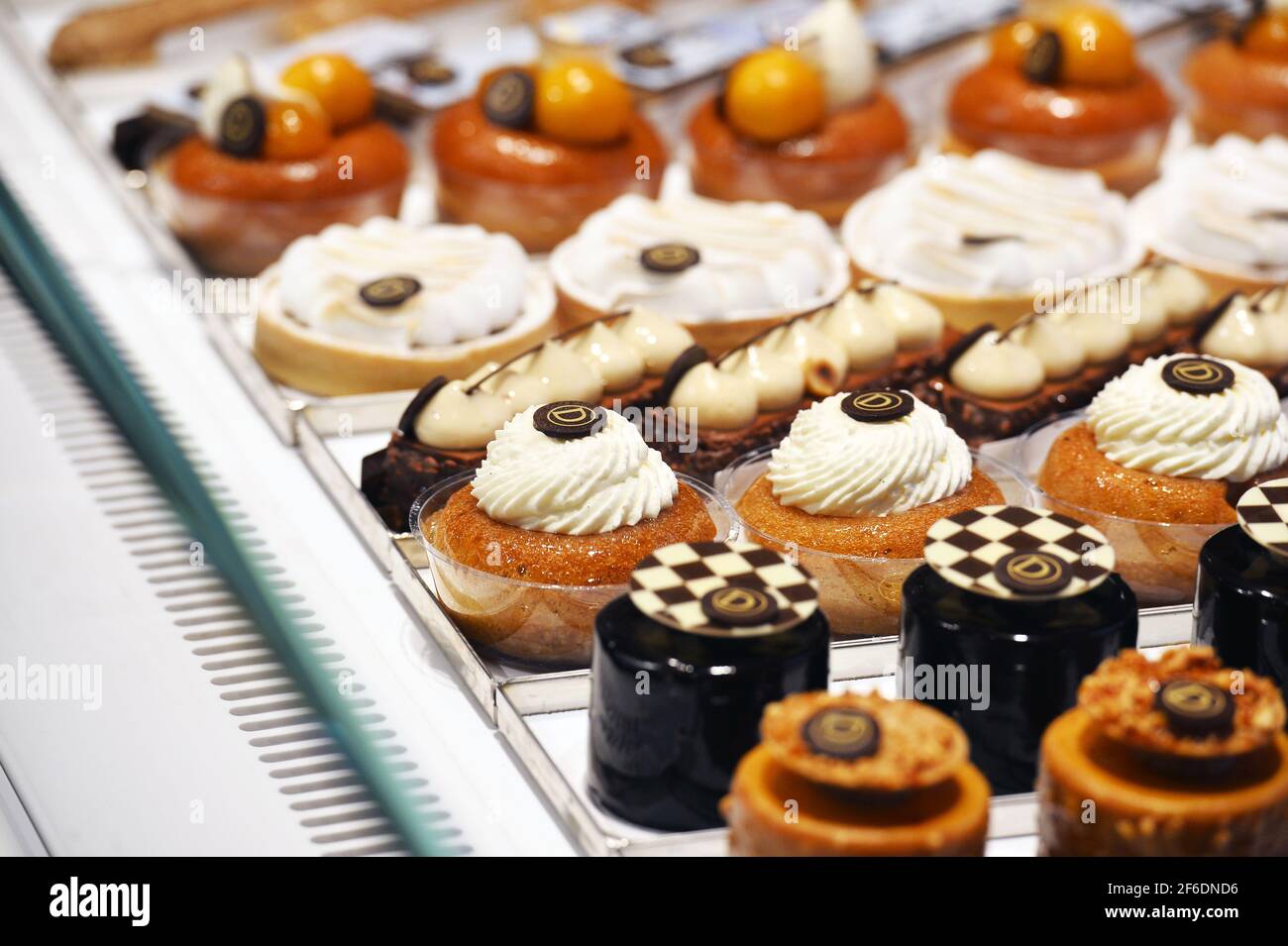 French Pastries display - Paris - France Stock Photo - Alamy