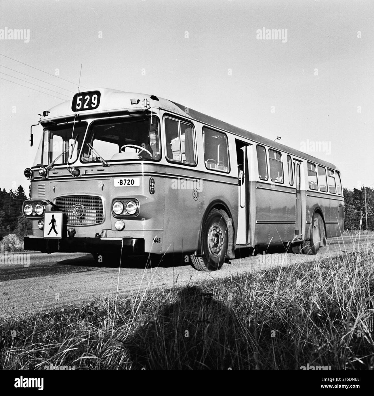 Right traffic bus, Råsta Stock Photo - Alamy