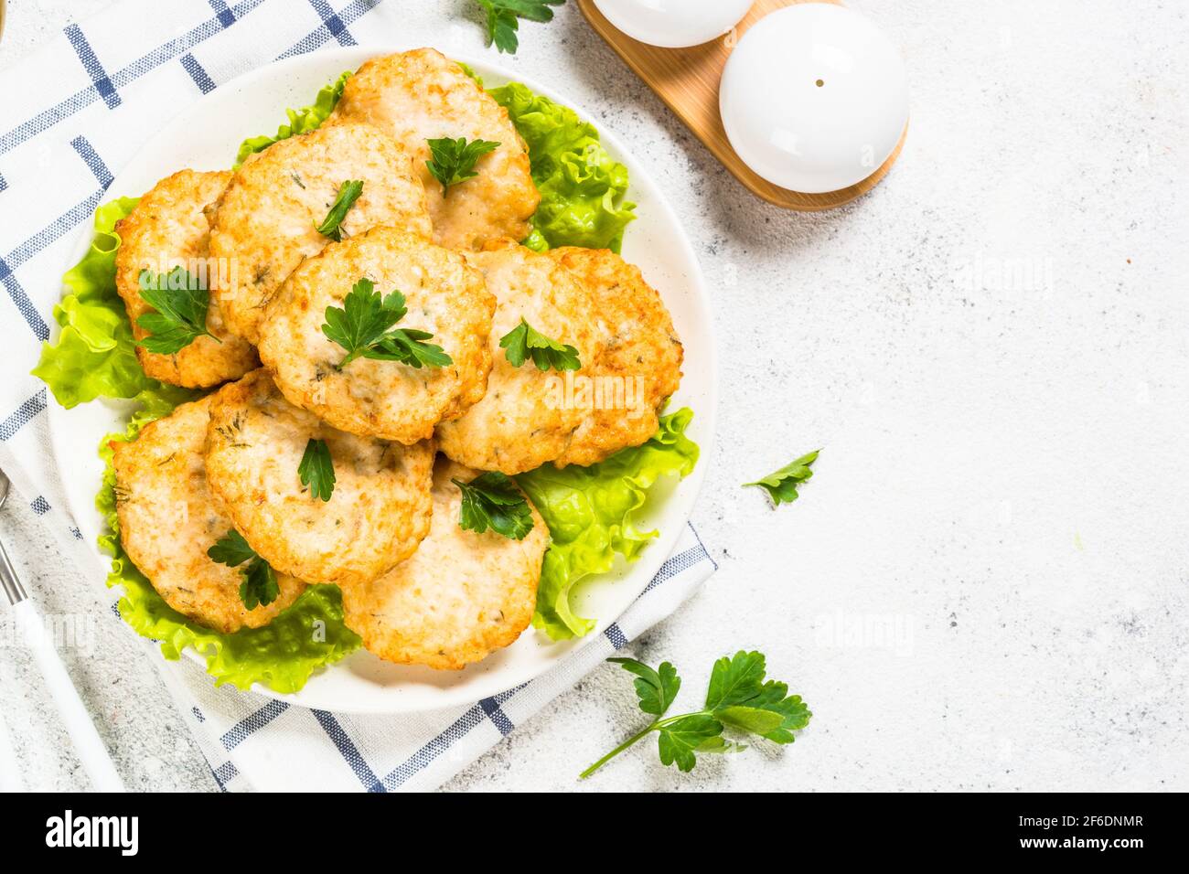 Chicken cutlet in the plate Stock Photo - Alamy