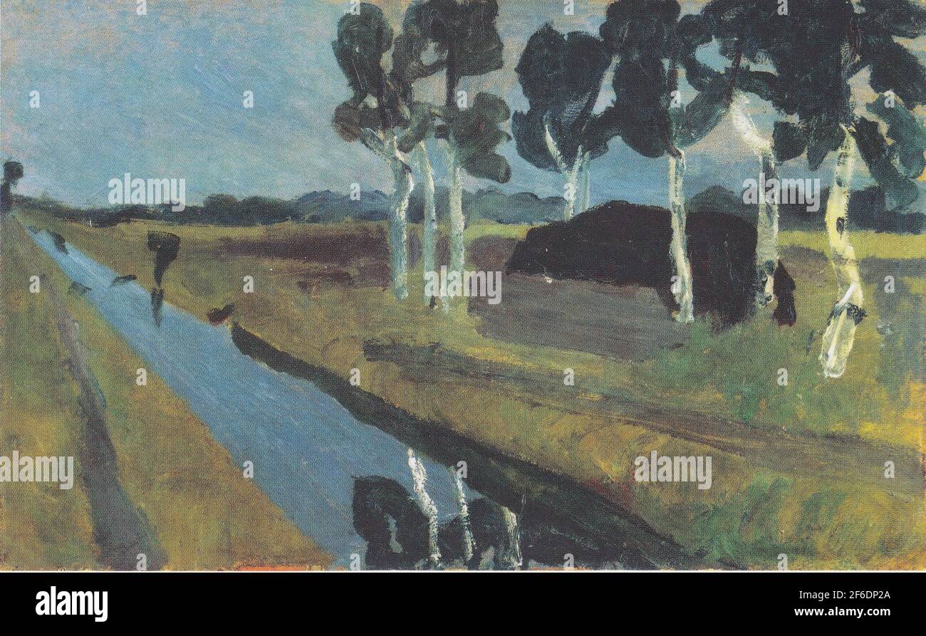 Paula Modersohn-Becker - Gray Landscape with Marsh Channel 1899 Stock ...