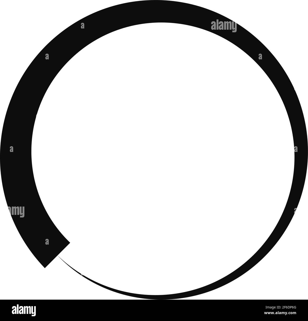 Circle contour isolated on white. Simple circlet, ring design element ...