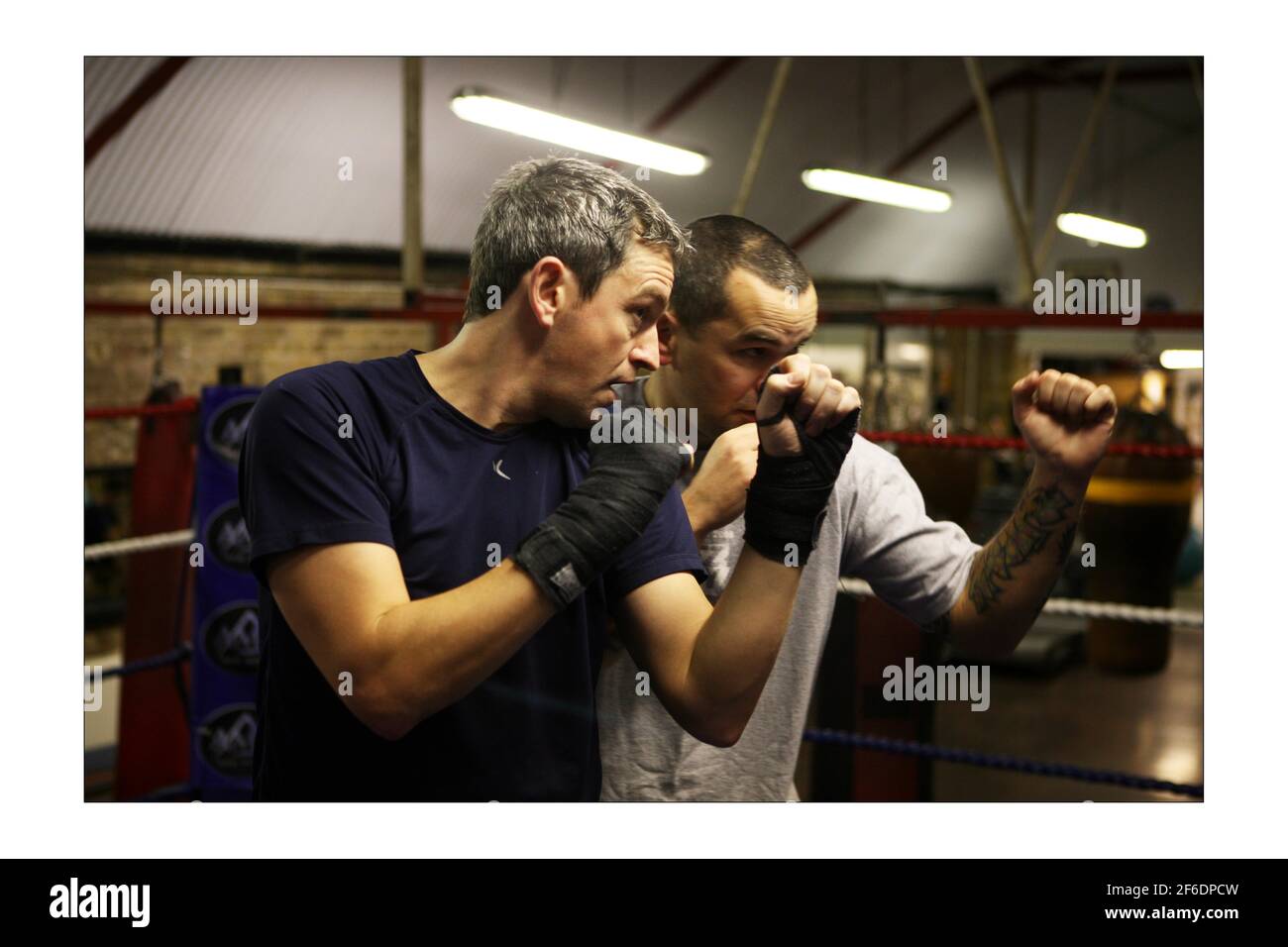 Boxing training for Richard Sharp at Fitzroy Lodge on Lambeth road in ...