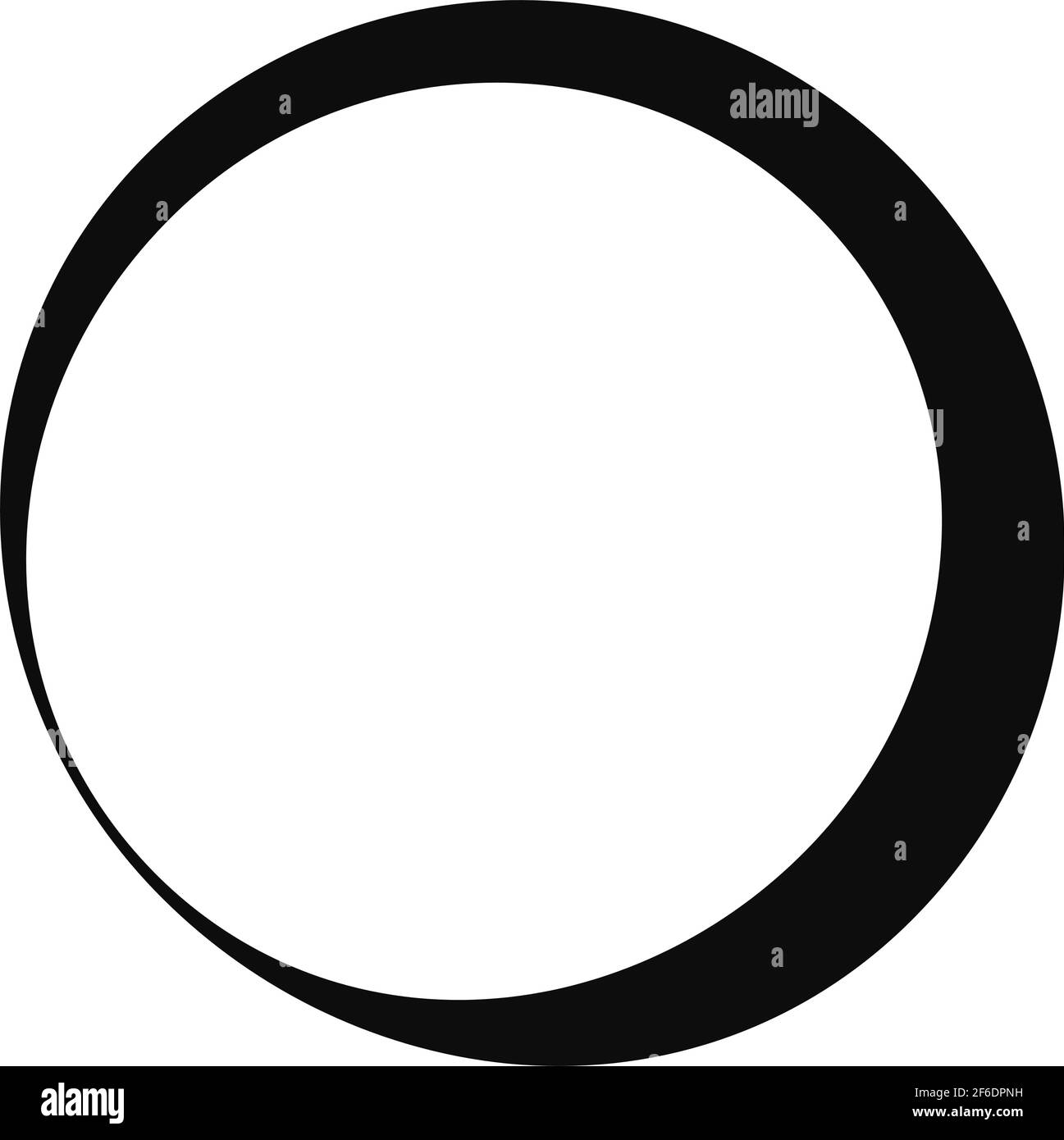 Circle contour isolated on white. Simple circlet, ring design element ...