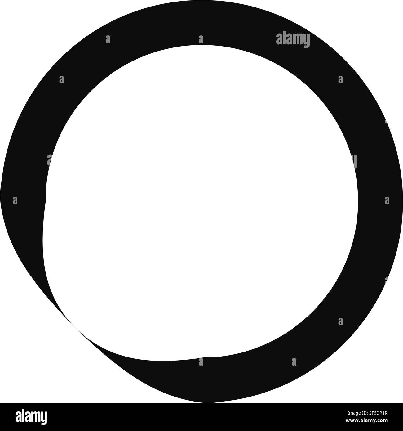 Circle contour isolated on white. Simple circlet, ring design element ...