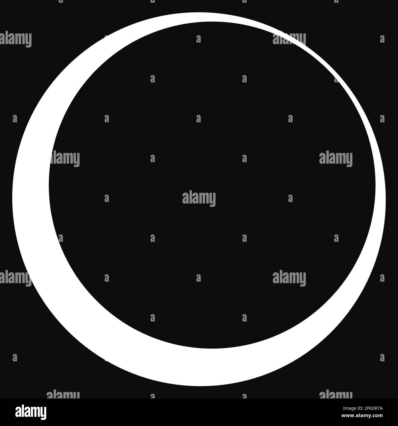 Irregular circle contour on black. Simple circlet, ring design element ...