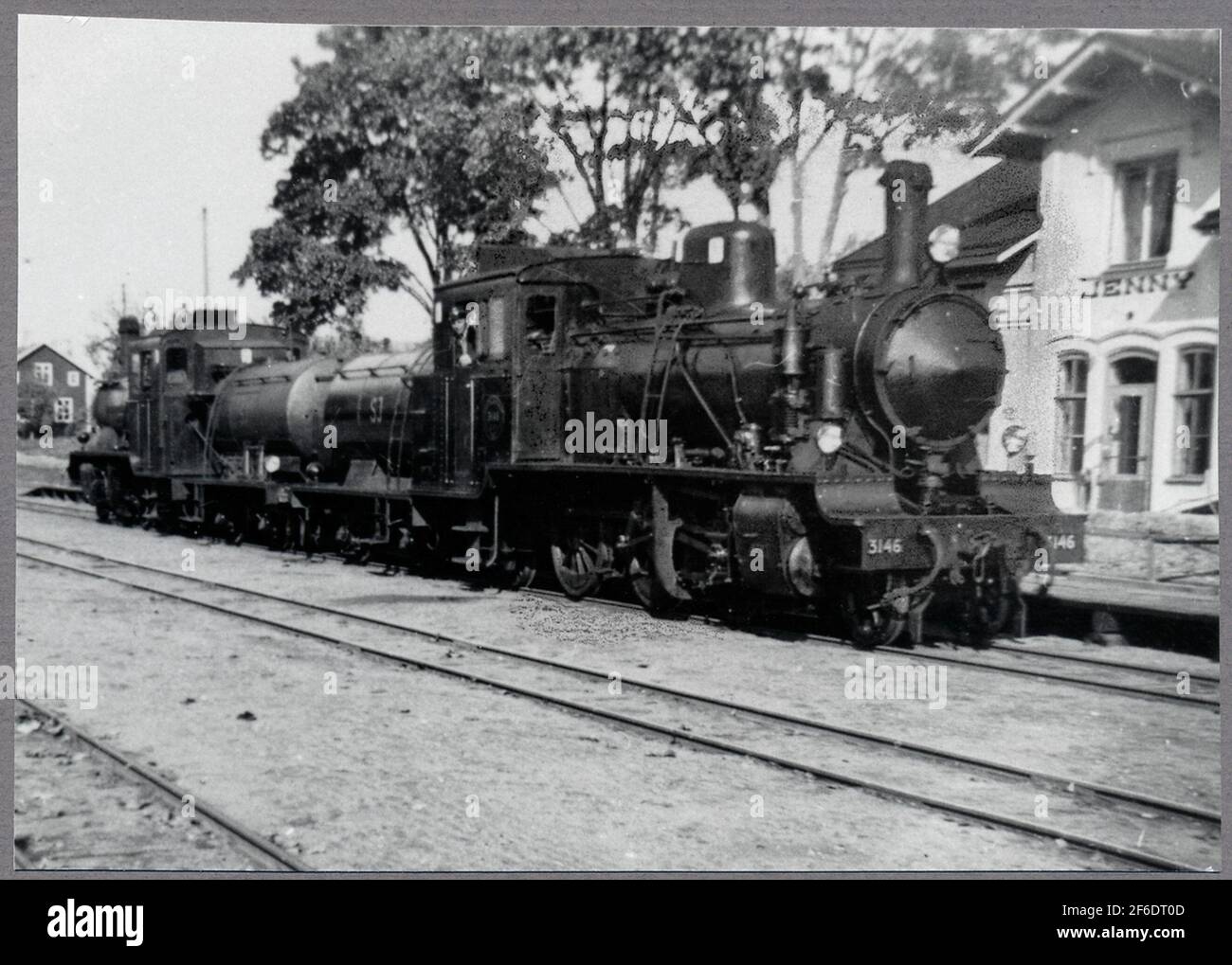 At Jenny Station. Test drive of locomotive, on the route between ...