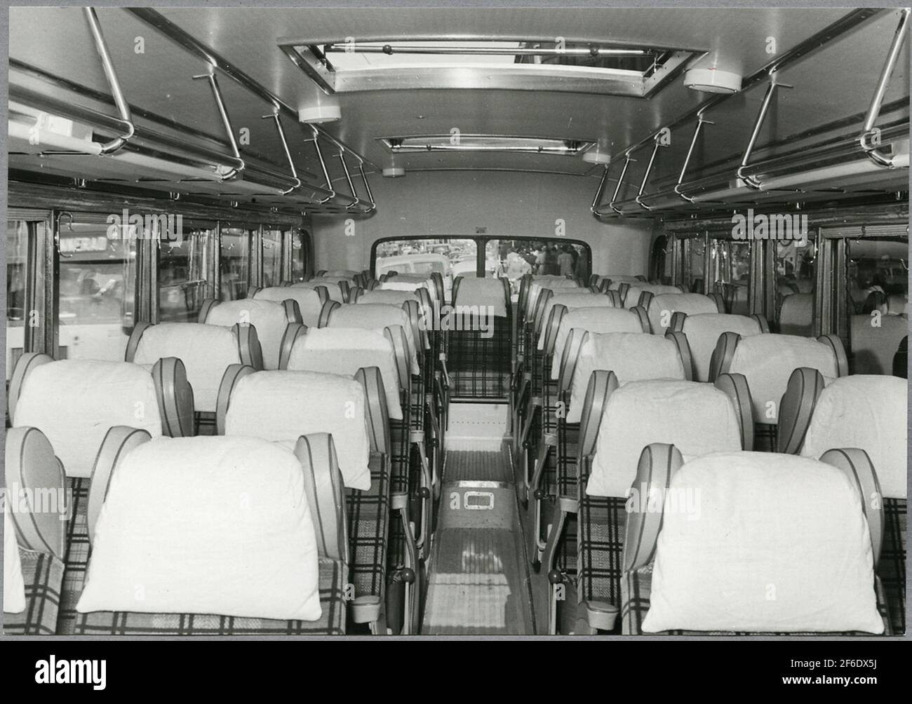 The state's railways, SJ bus 1882. Interior direction backwards in the ...