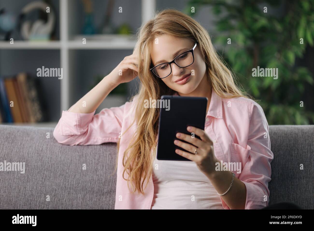 Pretty blonde woman digital hi-res stock photography and images - Alamy