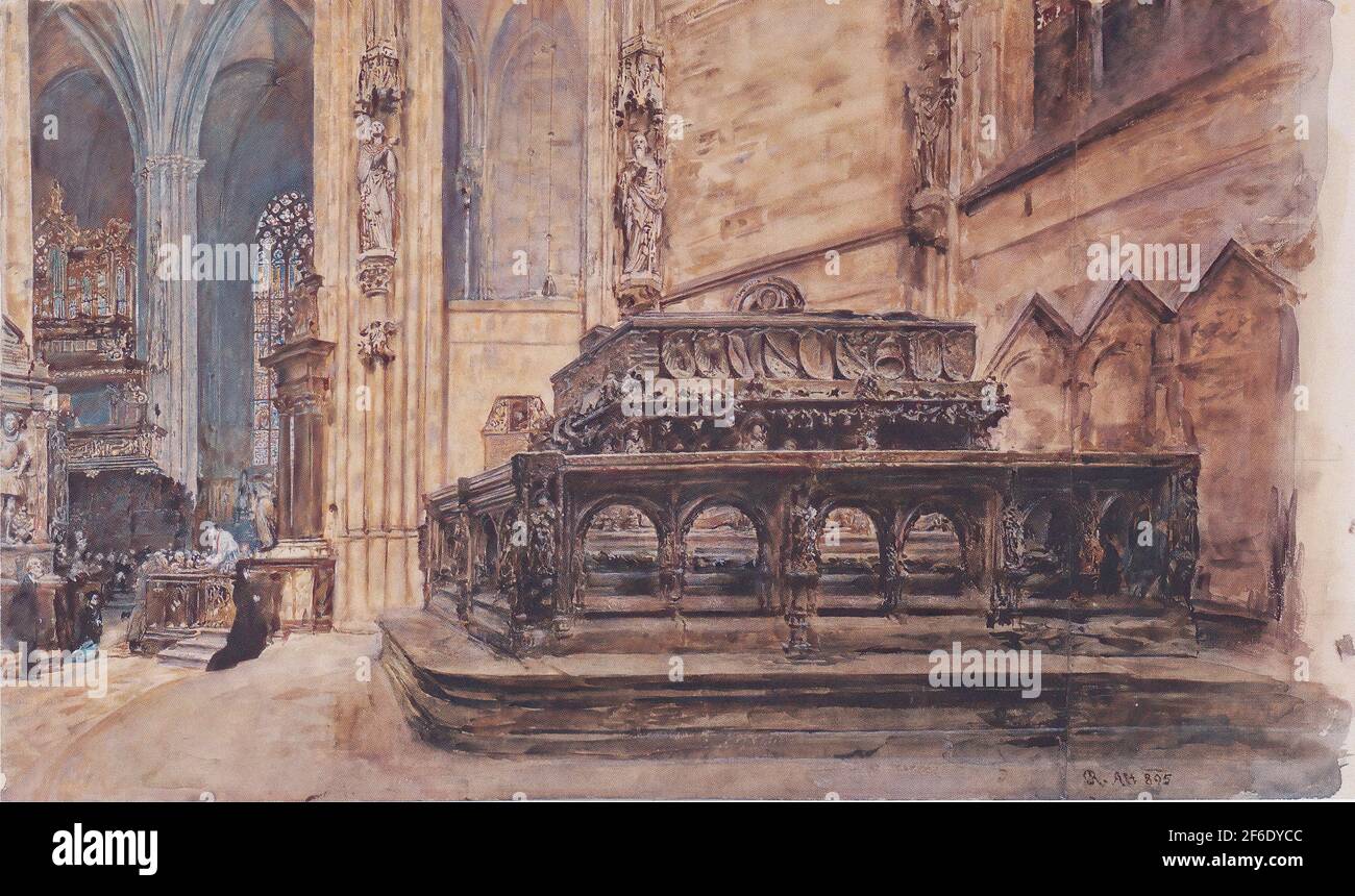 Rudolf Von Alt - Tomb Emperor Frederick III Stephansdom Vienn 1895 ...