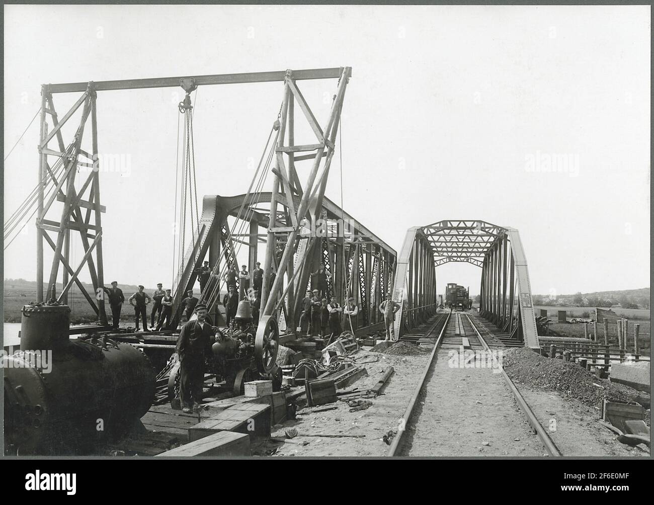 Construction of railway bridge over the viscera on the line between ...
