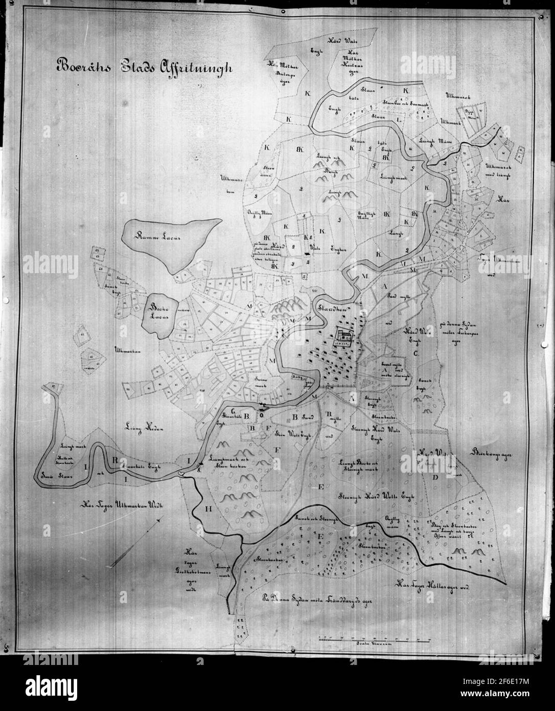 Map of Borås. Boeråh's city affritningh Stock Photo - Alamy