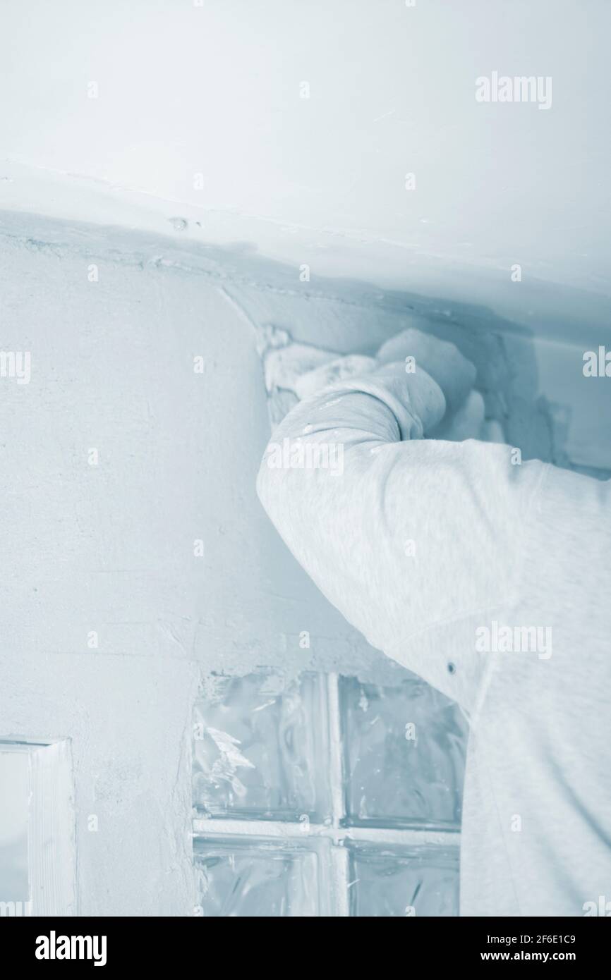 Building renovation works in appartment showing refurbishments works by ...