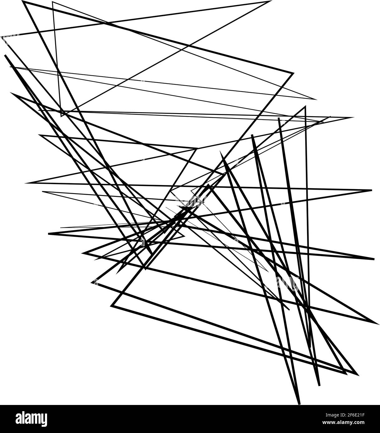 Abstract edgy, geometric line art. Angular random, chaotic lines. Spiky ...